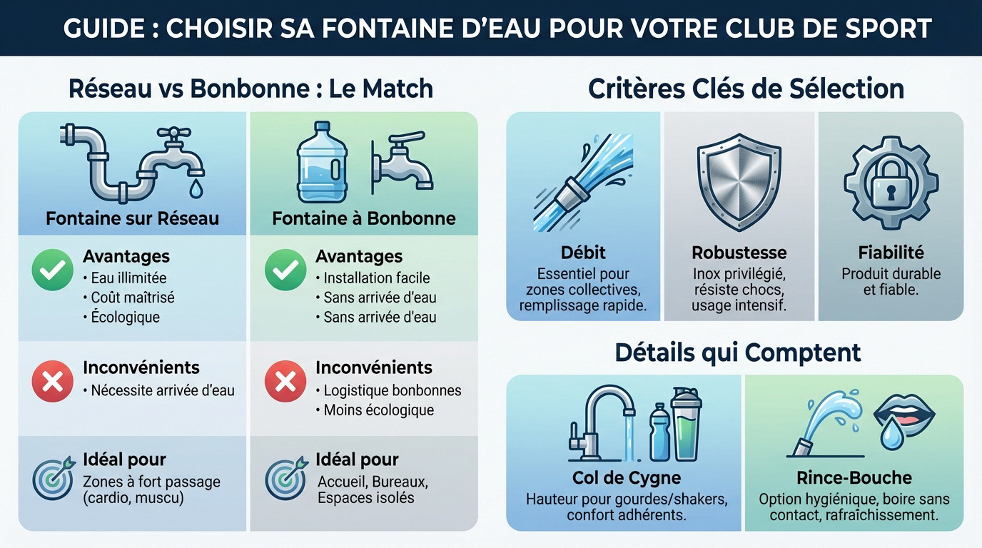 Fontaine à eau salle de sport | Guide & modèles 2026