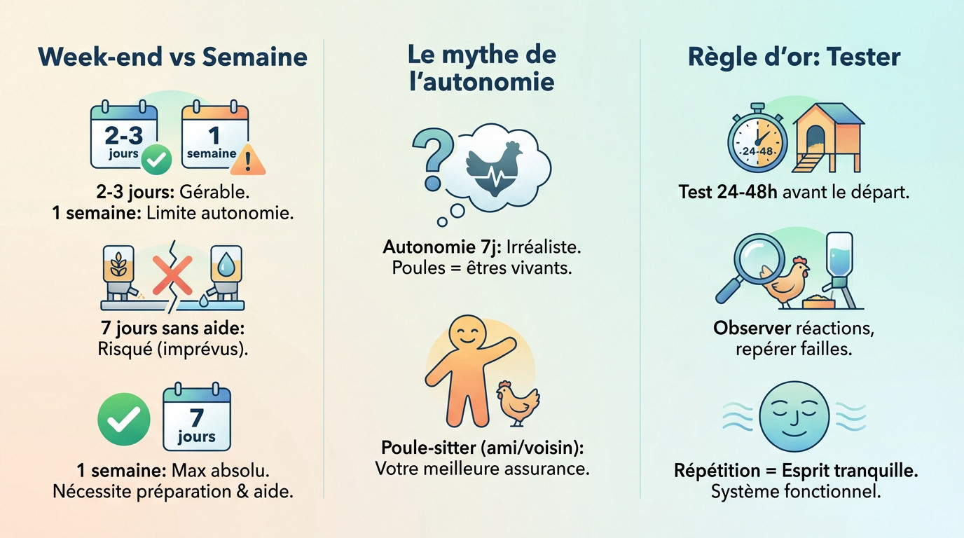 Laisser poules seules une semaine : tout pour partir serein – Crispybug