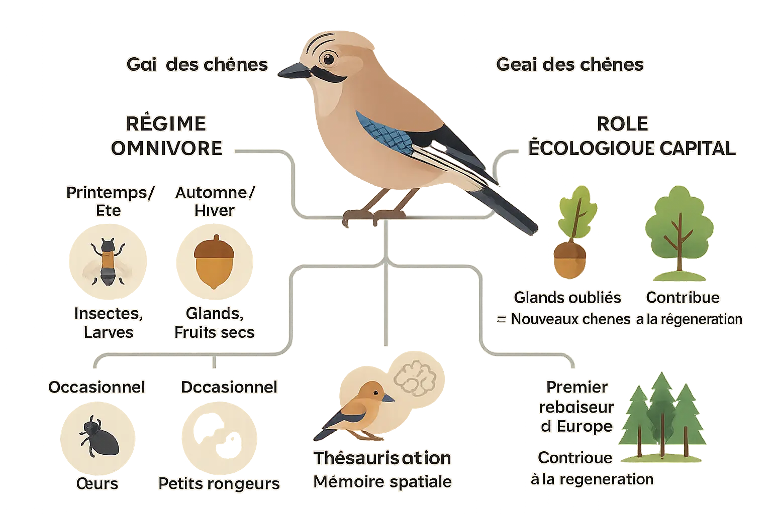 ᐅ Geai : tout connaître de A à Z sur cet oiseau - ELUNET