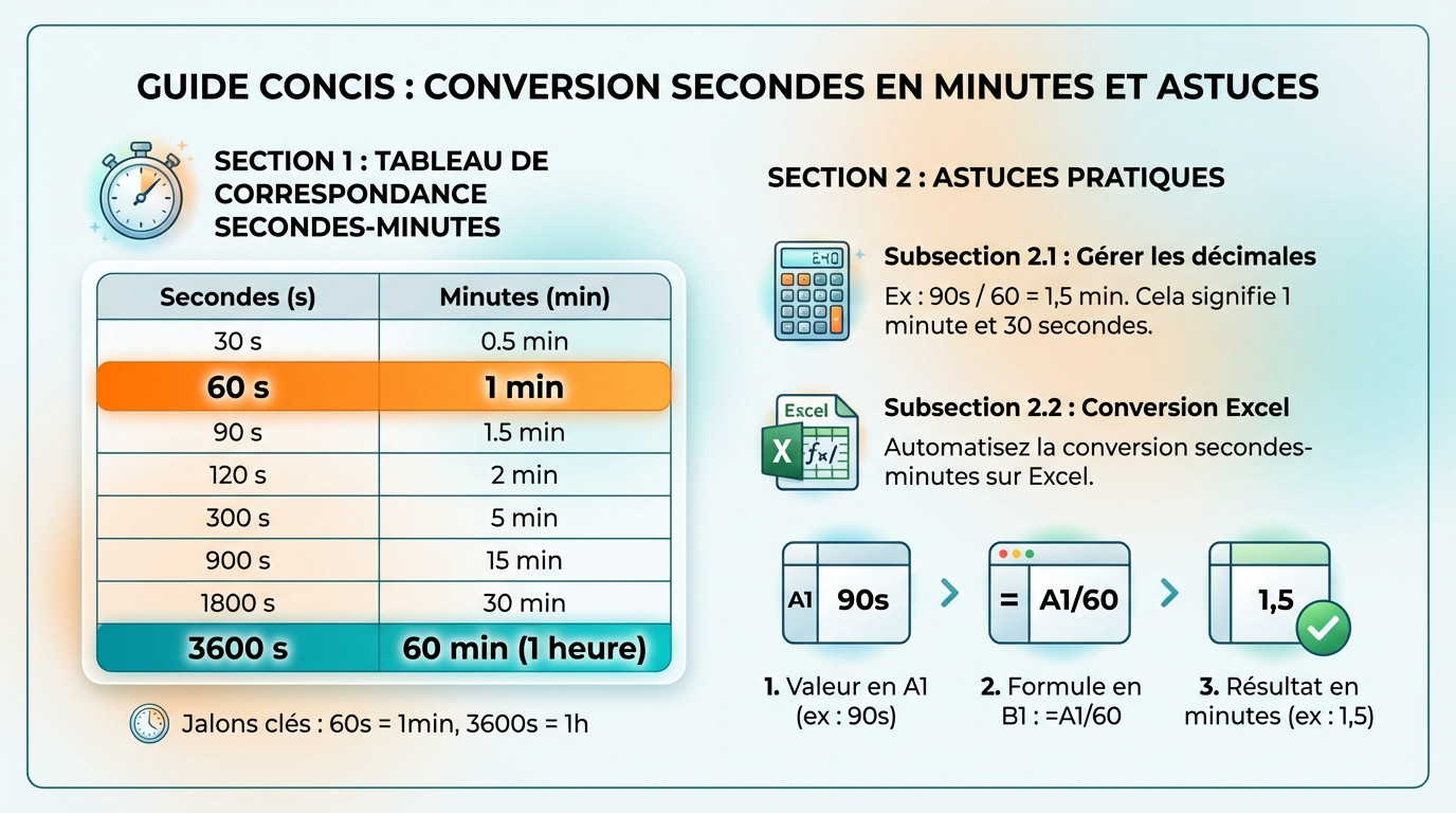 ᐅ Convertisseur Secondes (s) en Minutes (min) : tableau de conversion ...