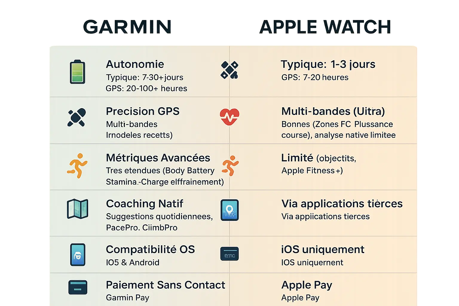 Garmin ou Apple Watch pour le sport - Comparatifs & Classements - L ...
